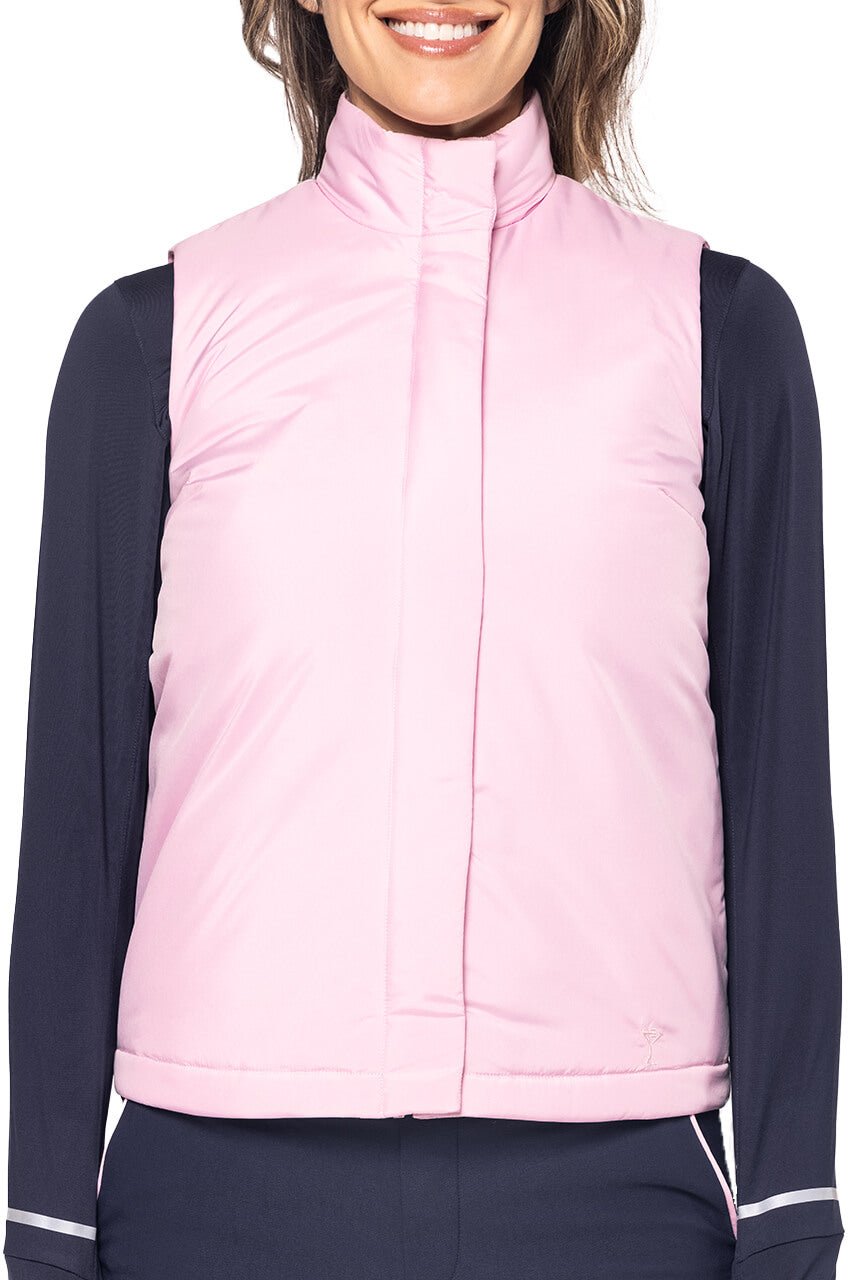 Rose Pink Vintage Golf Vest | Women's Lightweight Golf Vest – Golftini ...